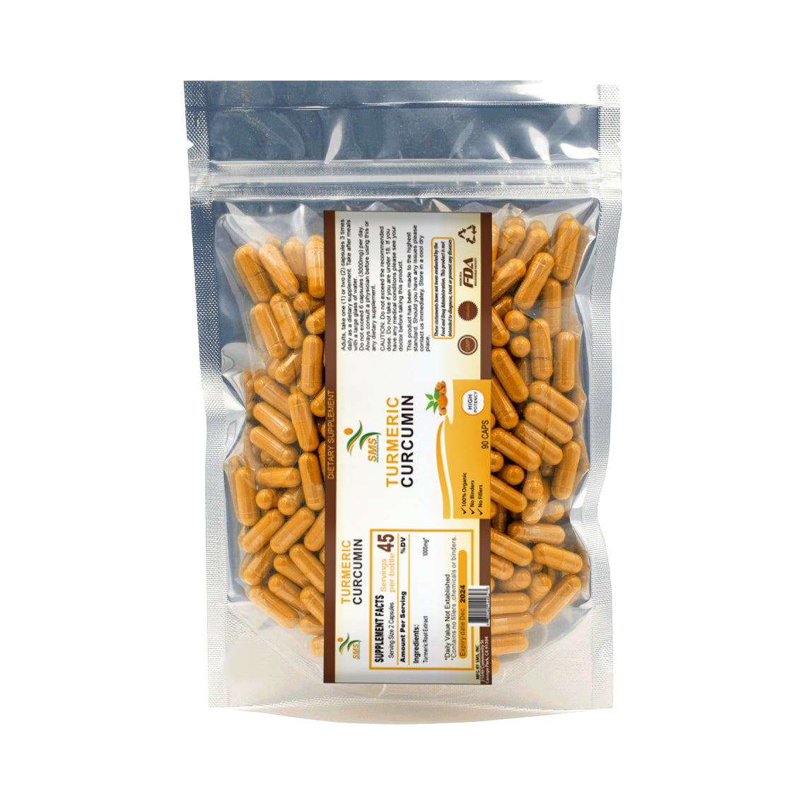 Turmeric Pills 500mg TUMERIC Curcuma Longa Linn PREMIUM ORGANIC 60 Cap ...