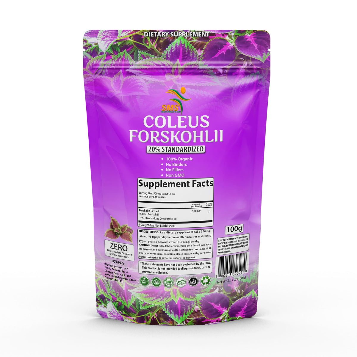 PURE Forskolin Extract Powder 20% Standardized Coleus Forskohlii Organ ...